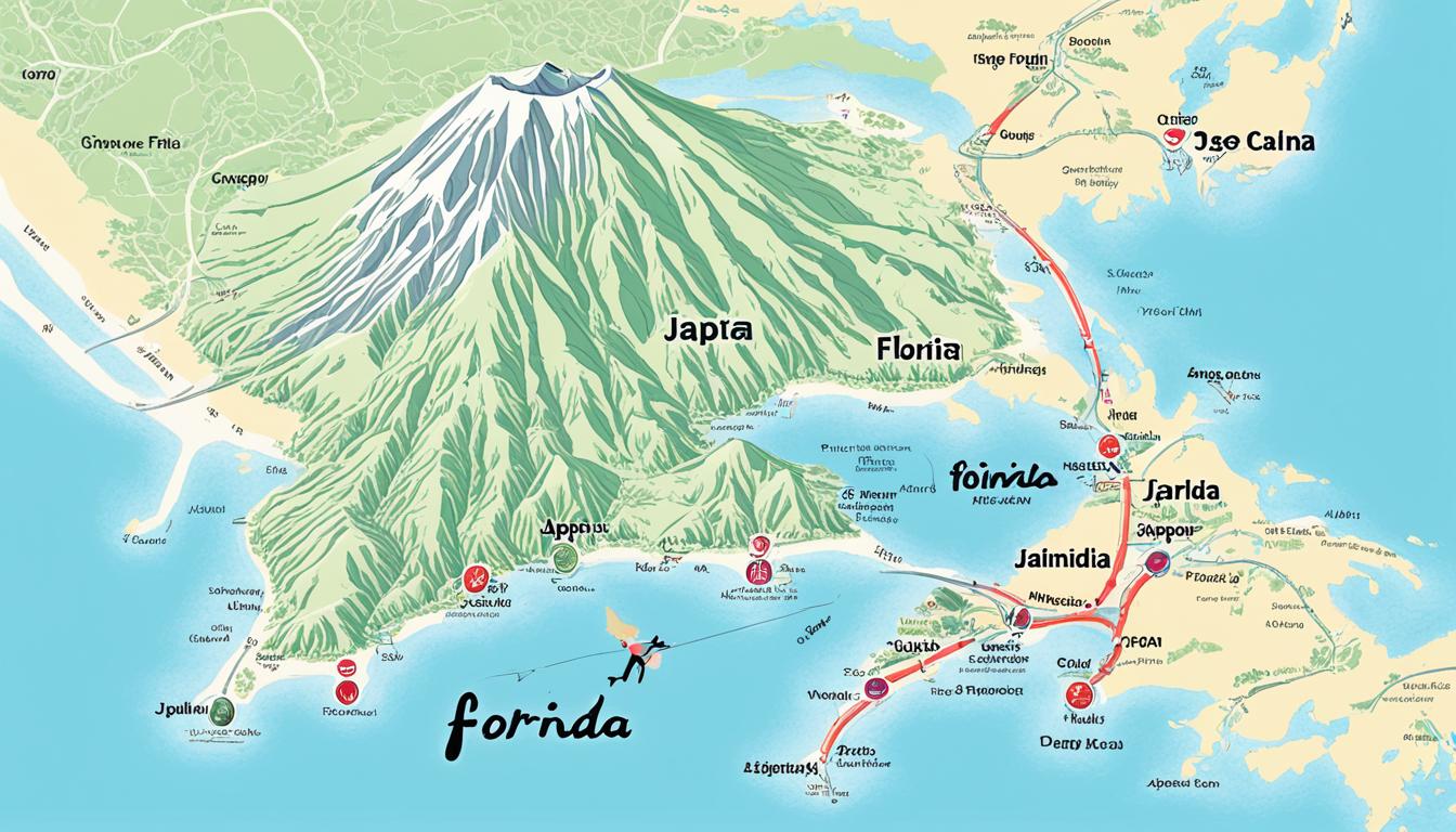 how big is japan compared to florida
